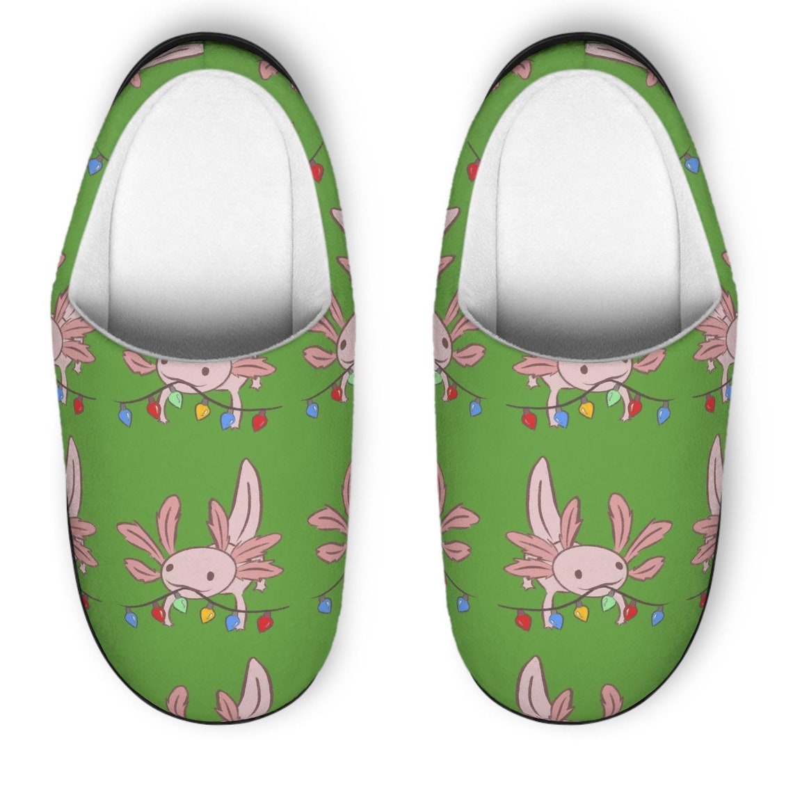 Green Kawaii Axolotl Slippers Women Slippers, Cute Slippers, Pink ...