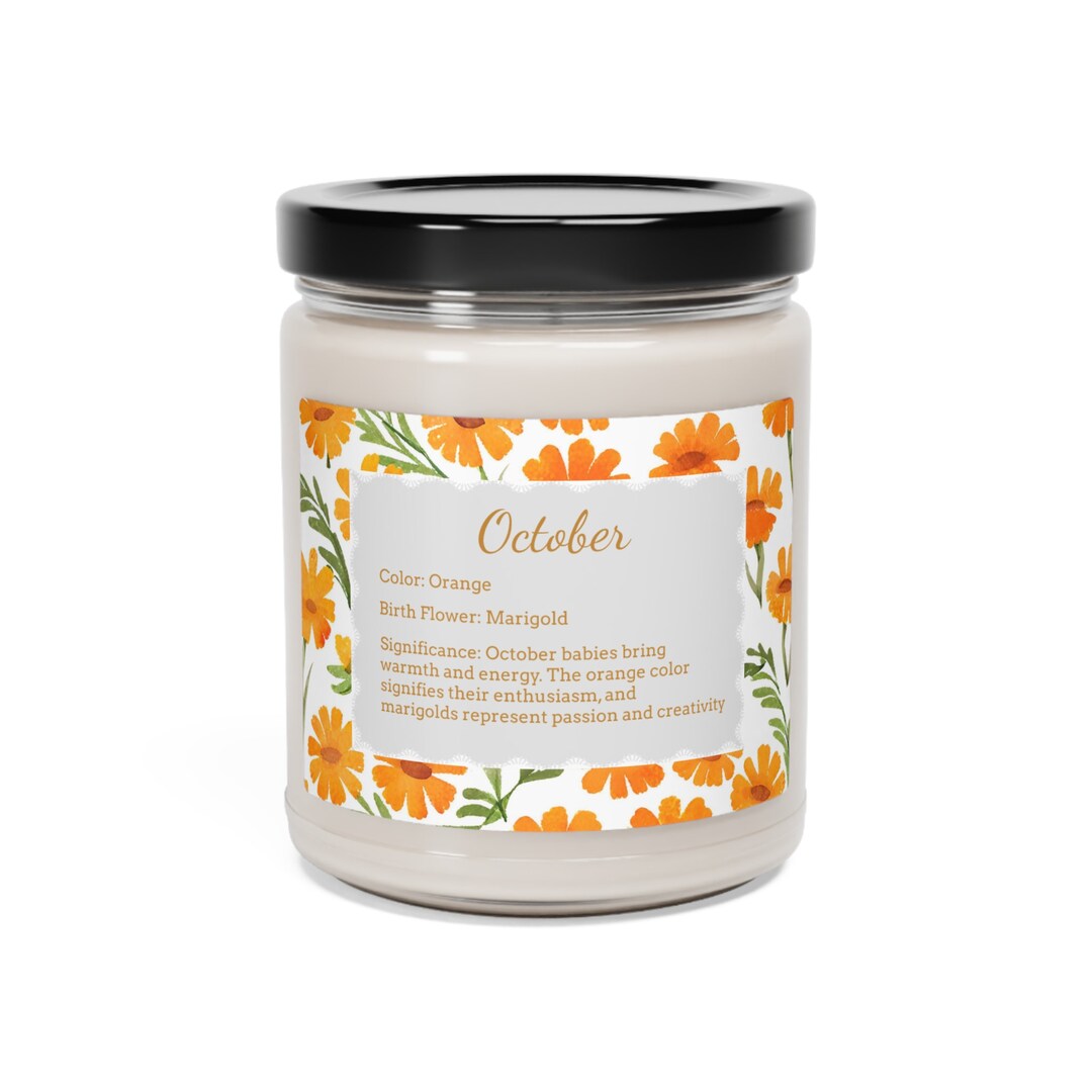 Birth Flower Candle Birth Month Candle October Birthday - Etsy