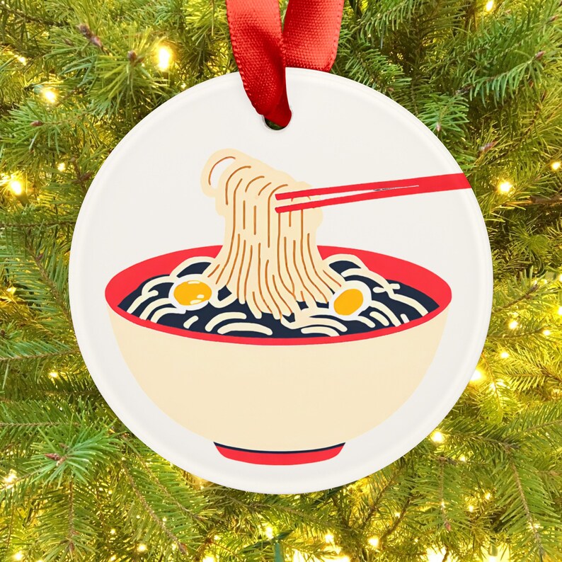 Ramen Ornament Acrylic Holiday Garland Christmas Gift Foodie Tree ...