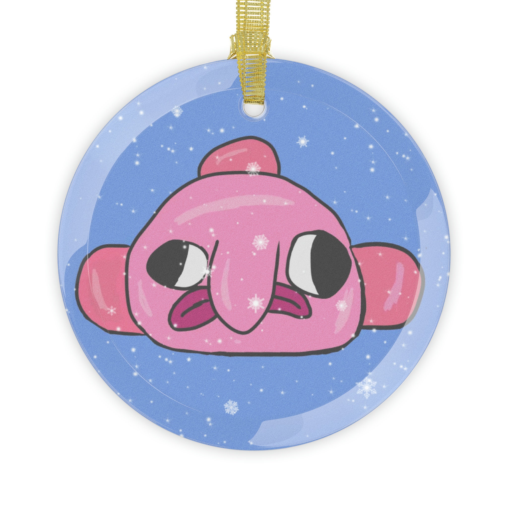 Cute Blobfish Ornament, Glass Ornament, Christmas Gift, Holiday Decor ...