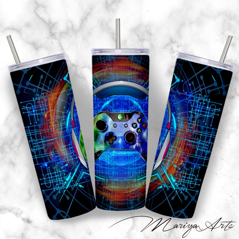 Gamer Tumbler Wrap PNG 20oz Skinny Tumbler Sublimation Design - Etsy ...