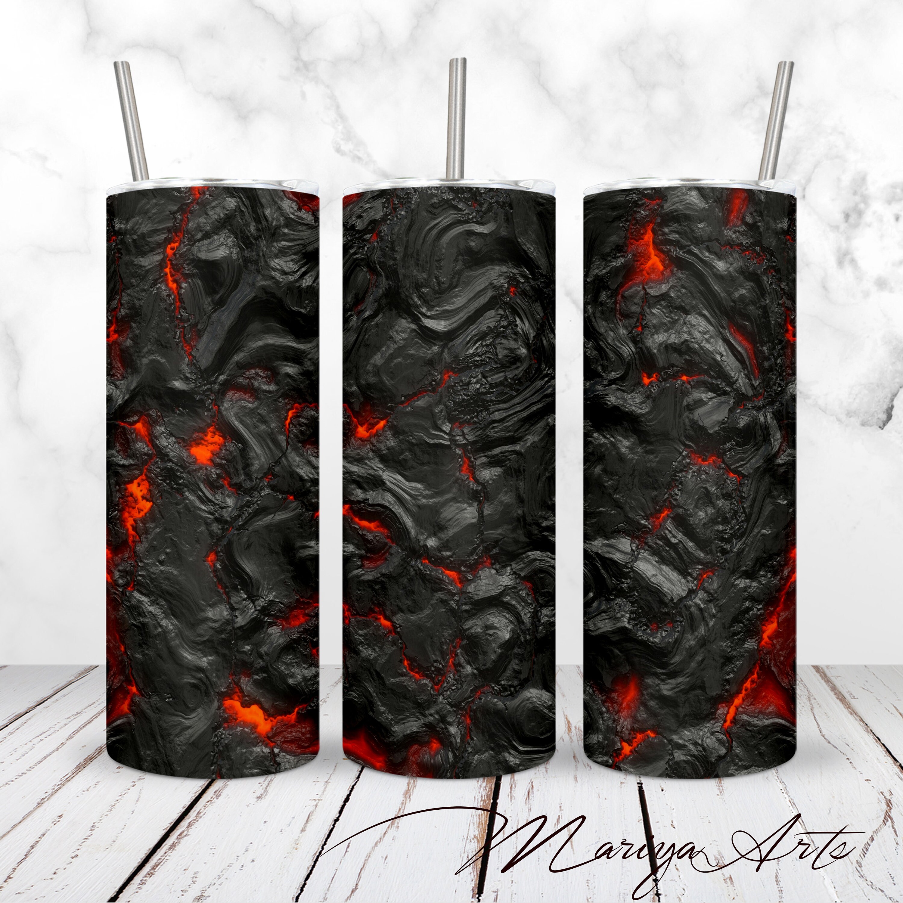 Lava Tumbler Wrap PNG Volcano 20oz Skinny Tumbler Sublimation - Etsy
