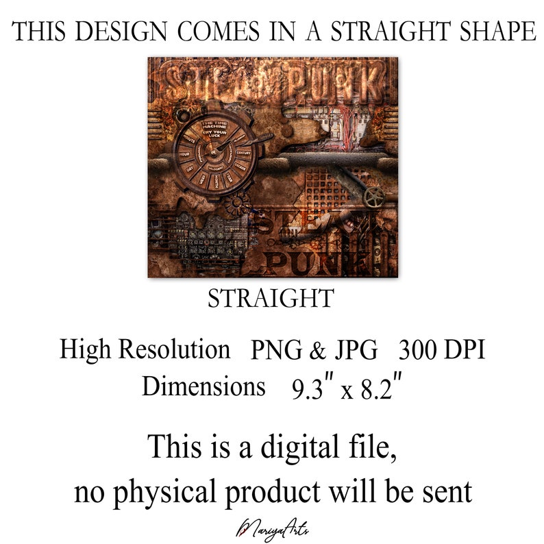 Steampunk Time Machine Tumbler Wrap 20oz Skinny Tumbler Sublimation ...