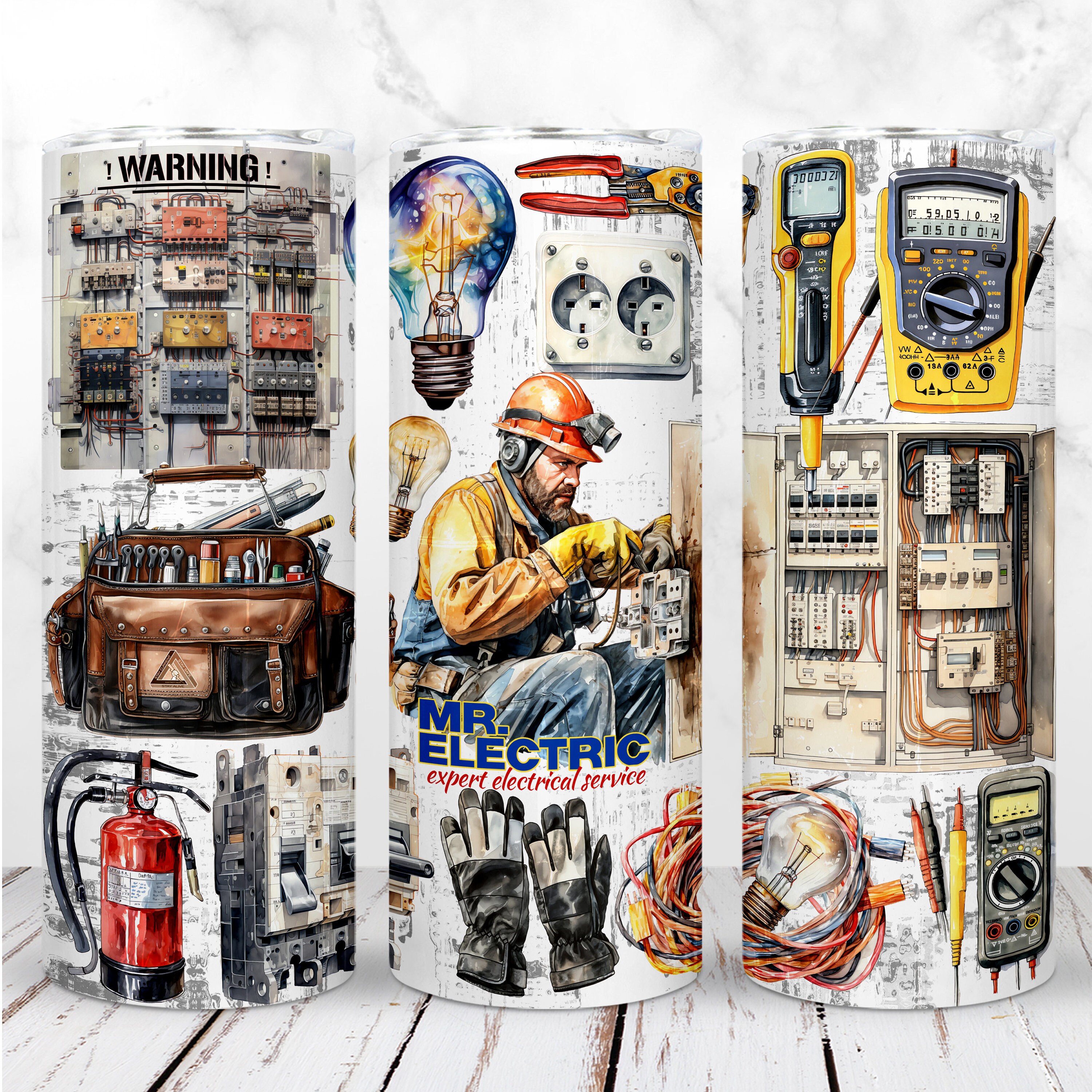 Electrician Tumbler Wrap PNG 20oz Skinny Tumbler Electrical Life ...