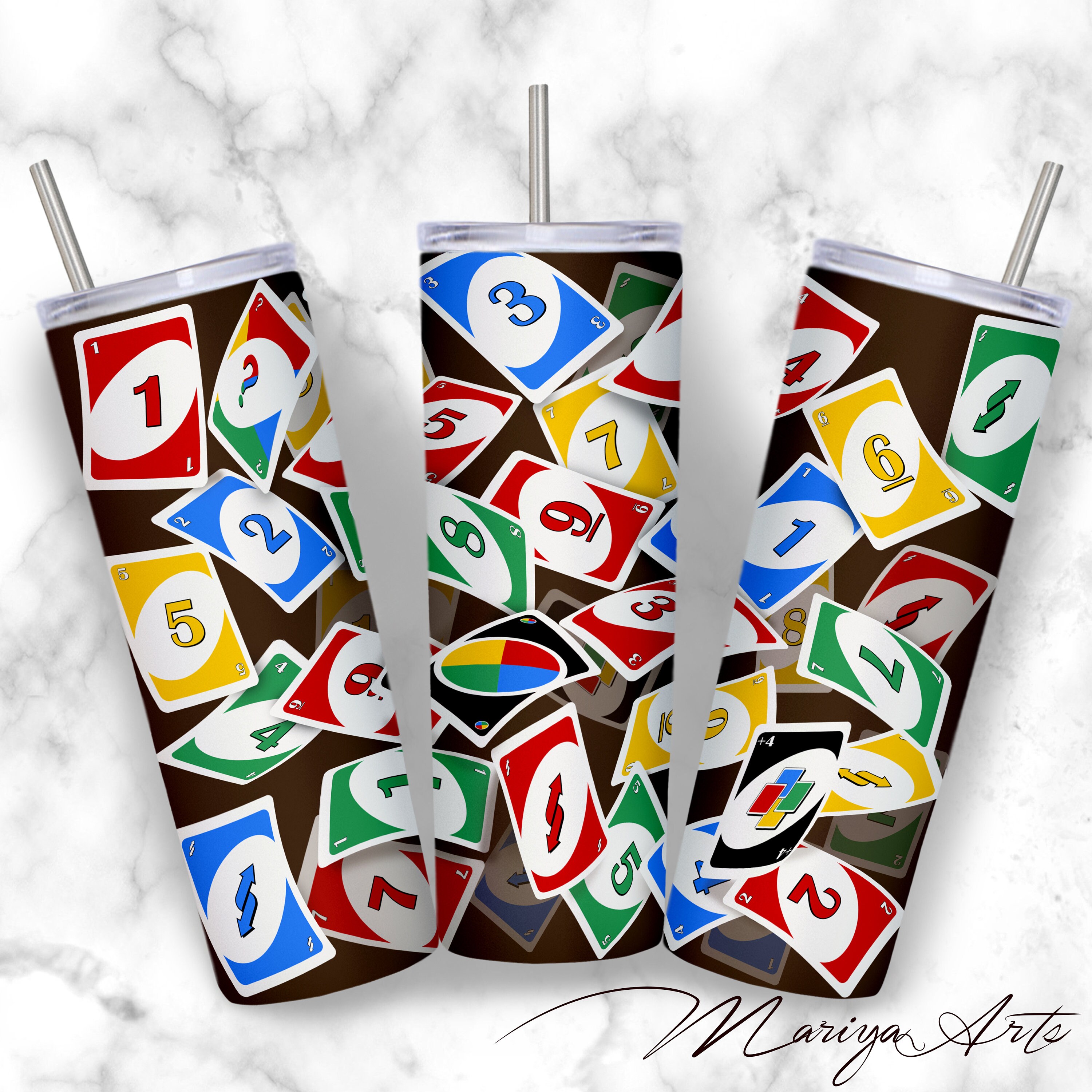 Card Game UNO Tumbler Wrap PNG 20oz Skinny Tumbler Game Playing Cards ...