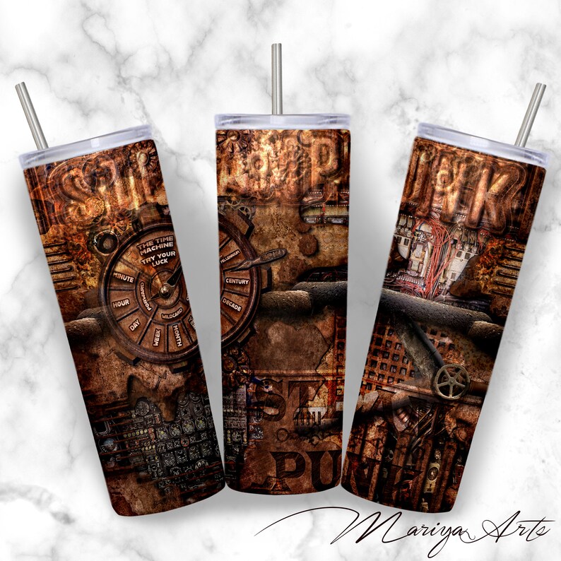 Steampunk Time Machine Tumbler Wrap 20oz Skinny Tumbler - Etsy