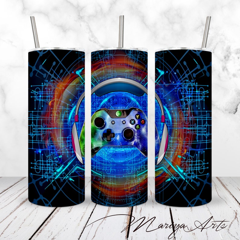 Gamer Tumbler Wrap PNG 20oz Skinny Tumbler Sublimation Design - Etsy