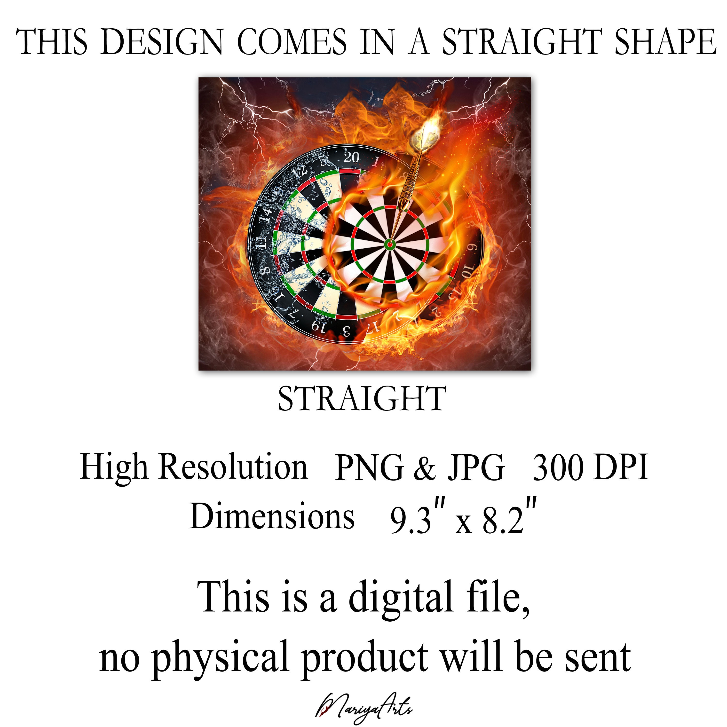 Darts Tumbler Wrap PNG 20oz Skinny Tumbler Flaming Dart Board ...