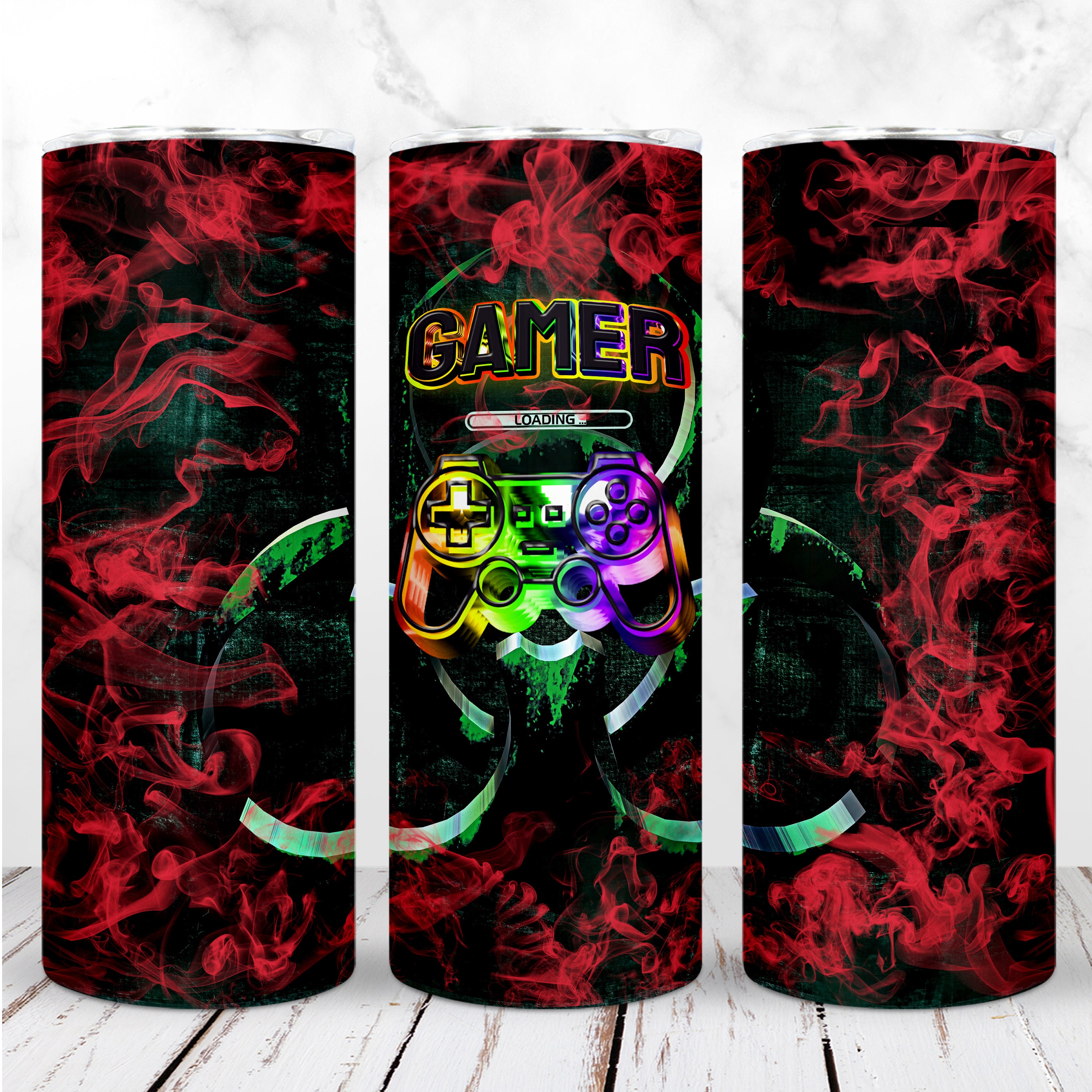 Gamer Tumbler Wrap PNG 20oz Skinny Tumbler Video Game Computer ...