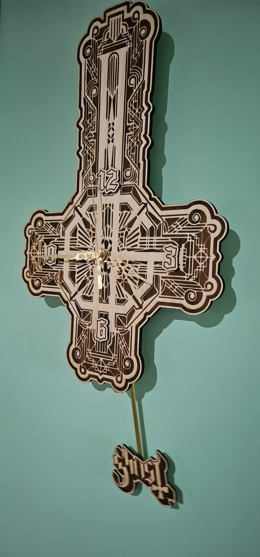 Papa Emeritus III Ghost Grucifix Logo Wall Clock With Pendulum - Etsy