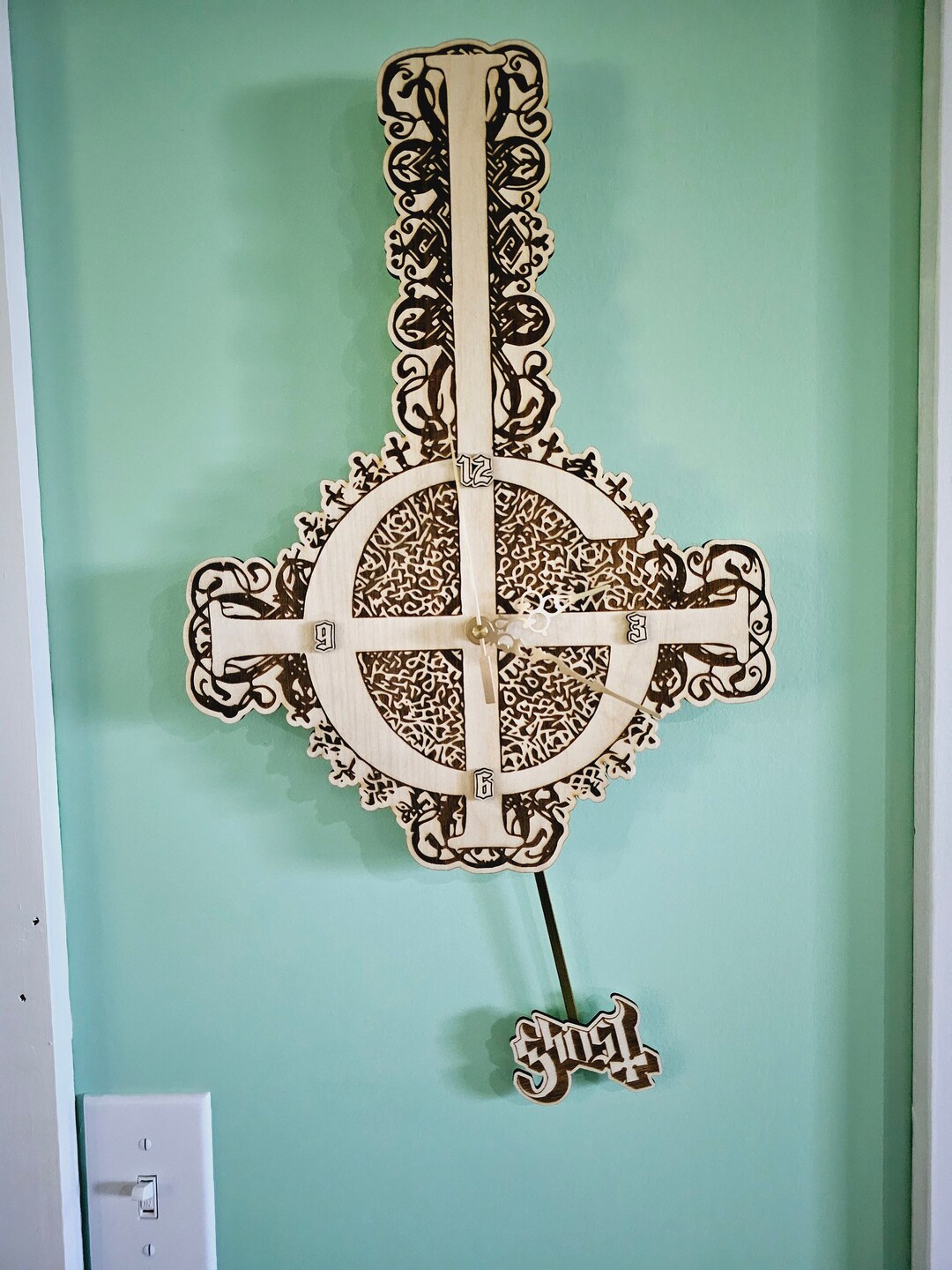 Ghost Logo Wall Clock With Pendulum - Etsy