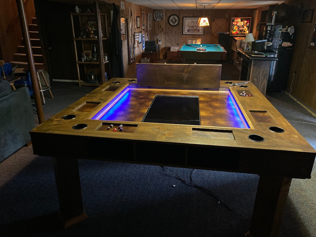 Game Table For Dnd Table Top Game Table Roleplaying Games Handmade Wood Table Etsy