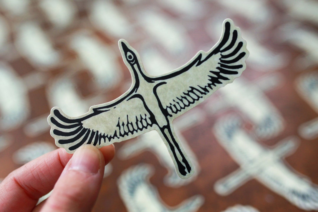 Crane Sky Vinyl Sticker - Etsy