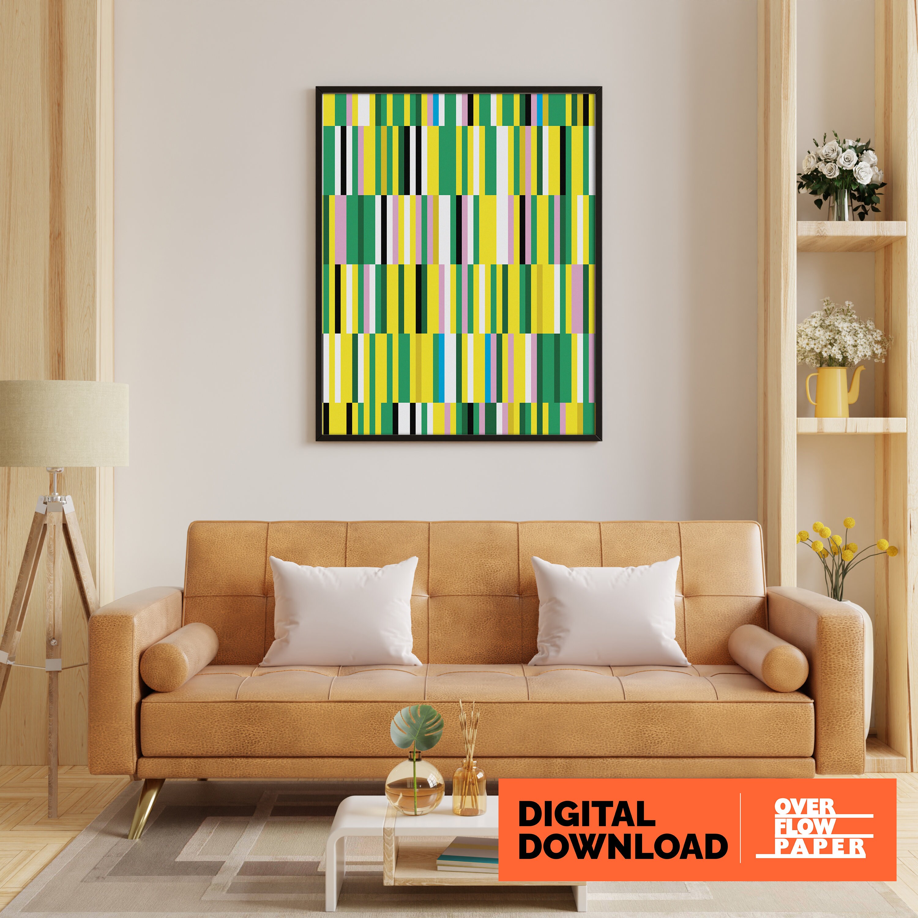 Bunte Gitter Gelb Muster Mid Century Minimalist Poster Bright - Etsy.de