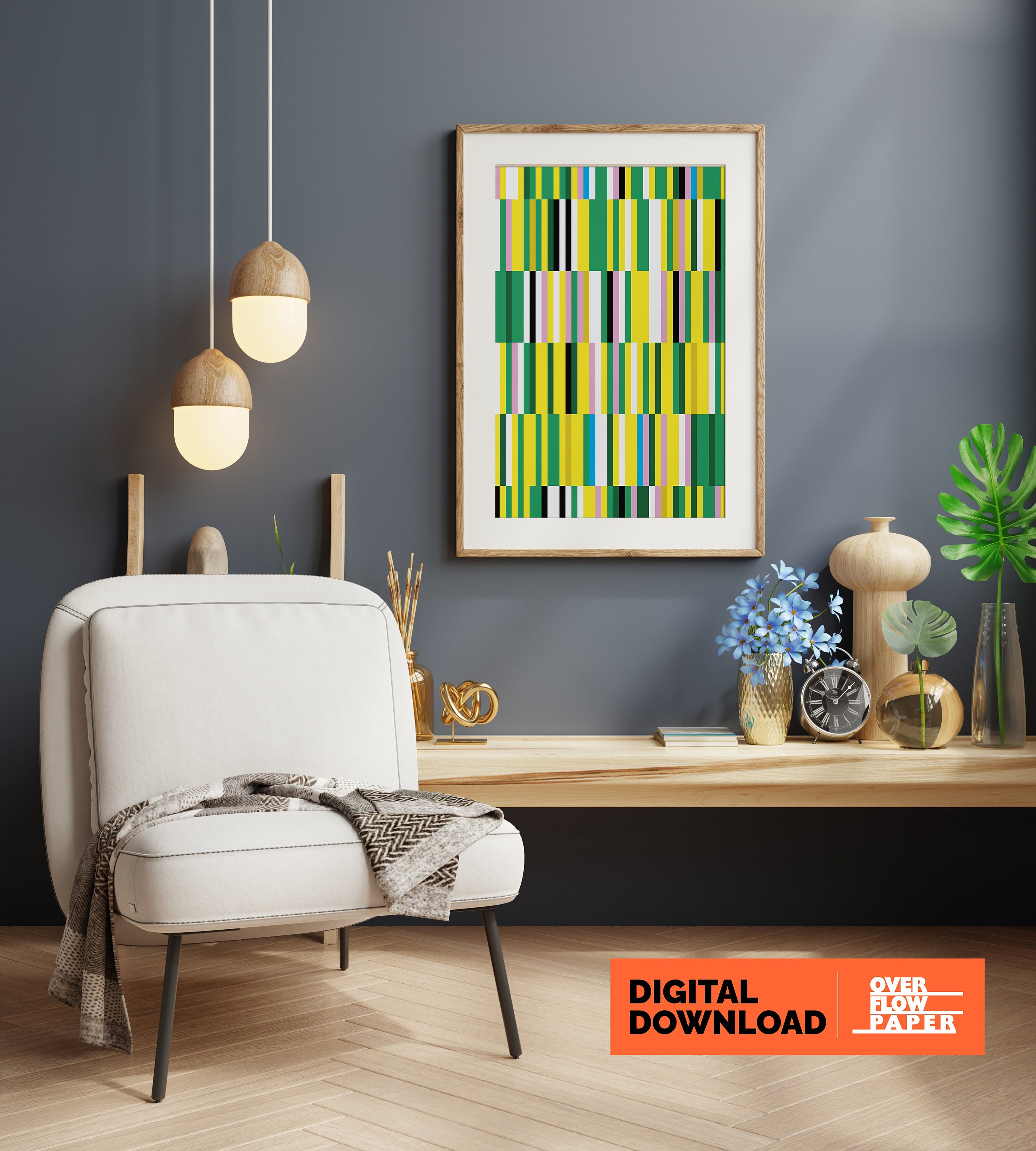 Bunte Gitter Gelb Muster Mid Century Minimalist Poster Bright - Etsy.de