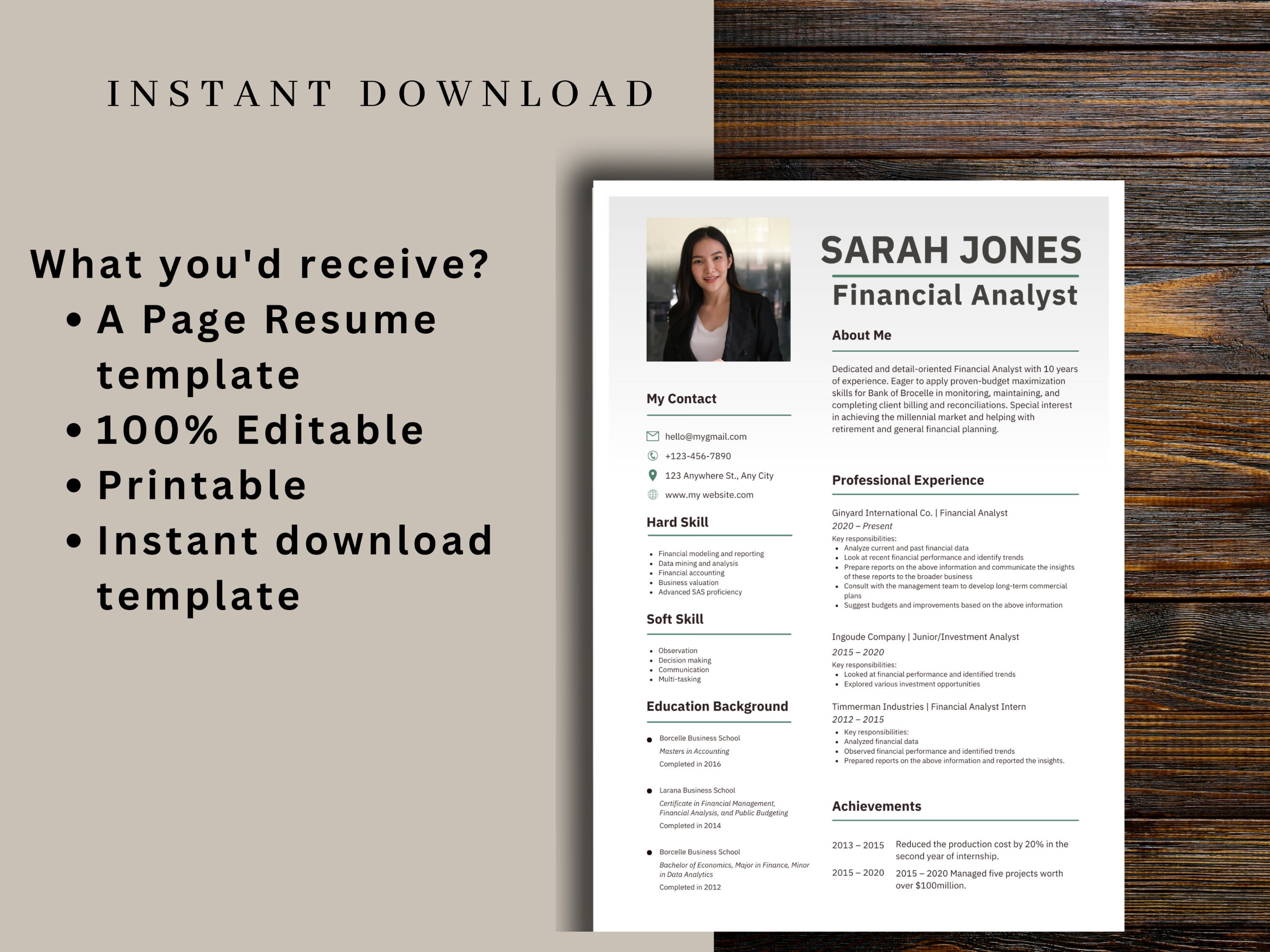 Best Professional Resume Template for Google Docs, Modern Resume ...