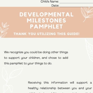 Developmental Milestones Infographic Pamphlet - Etsy