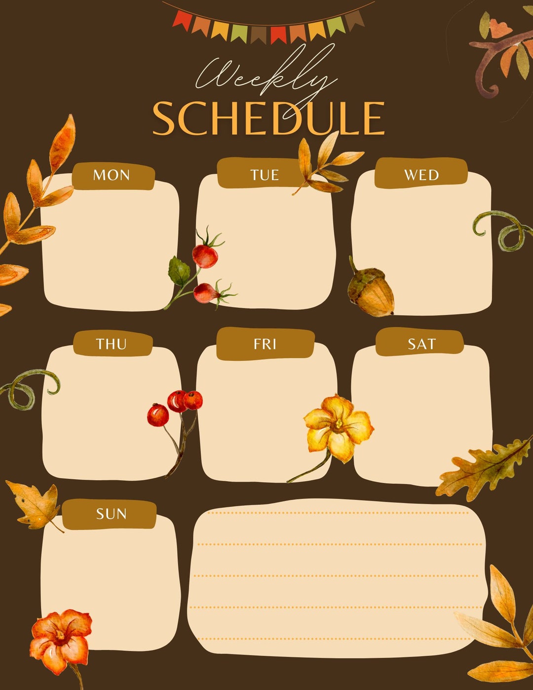 Fall-themed Weekly Planner - Etsy