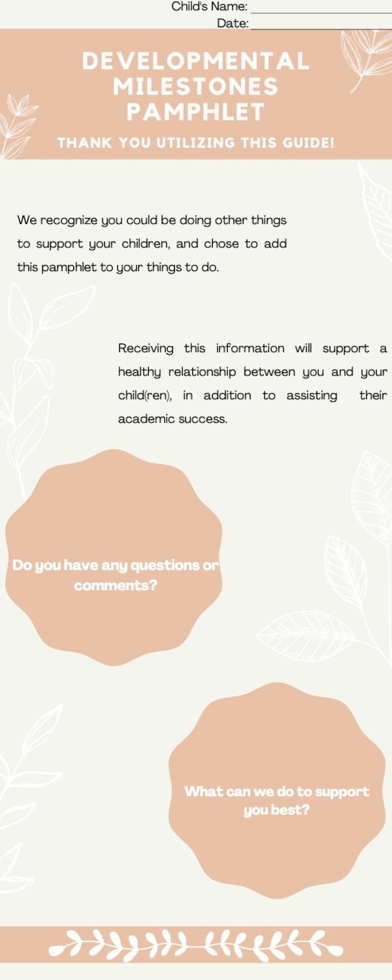 Developmental Milestones Infographic Pamphlet - Etsy