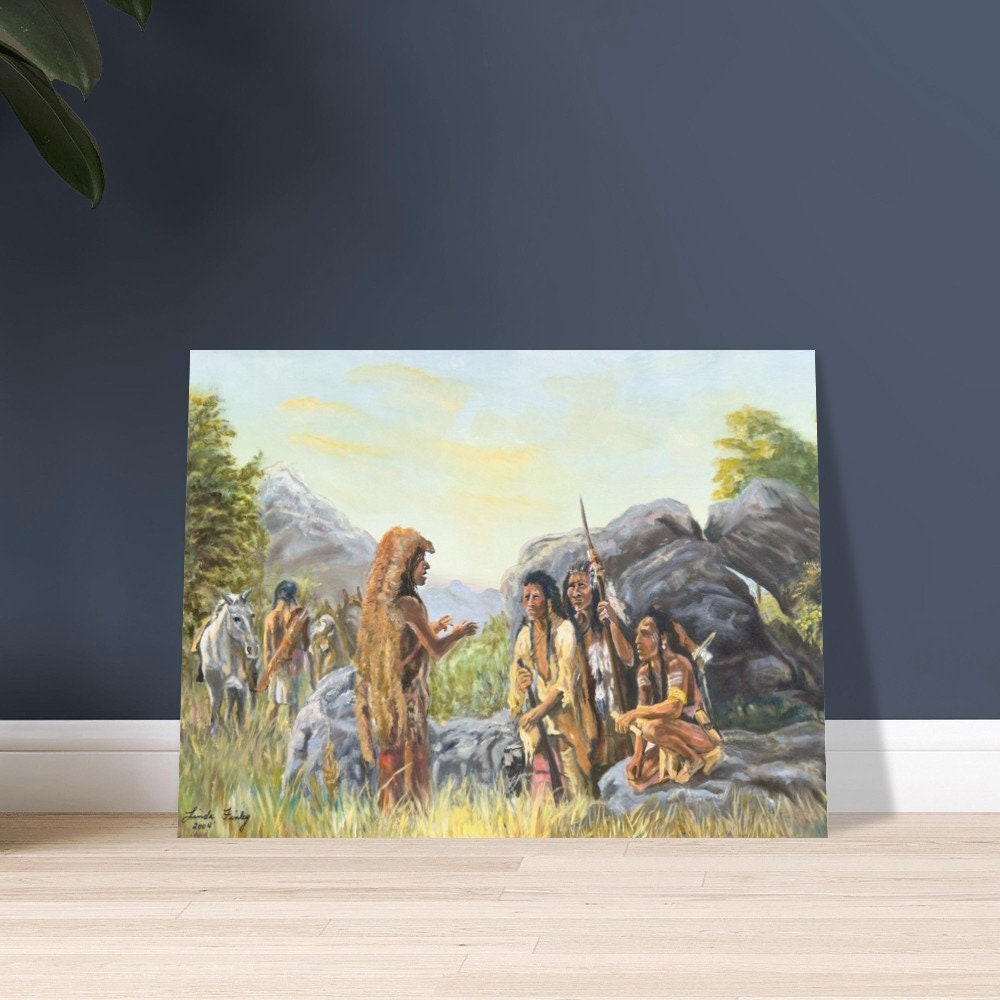 Native American Art Print: "story Teller" on Aluminum Canvas - Etsy