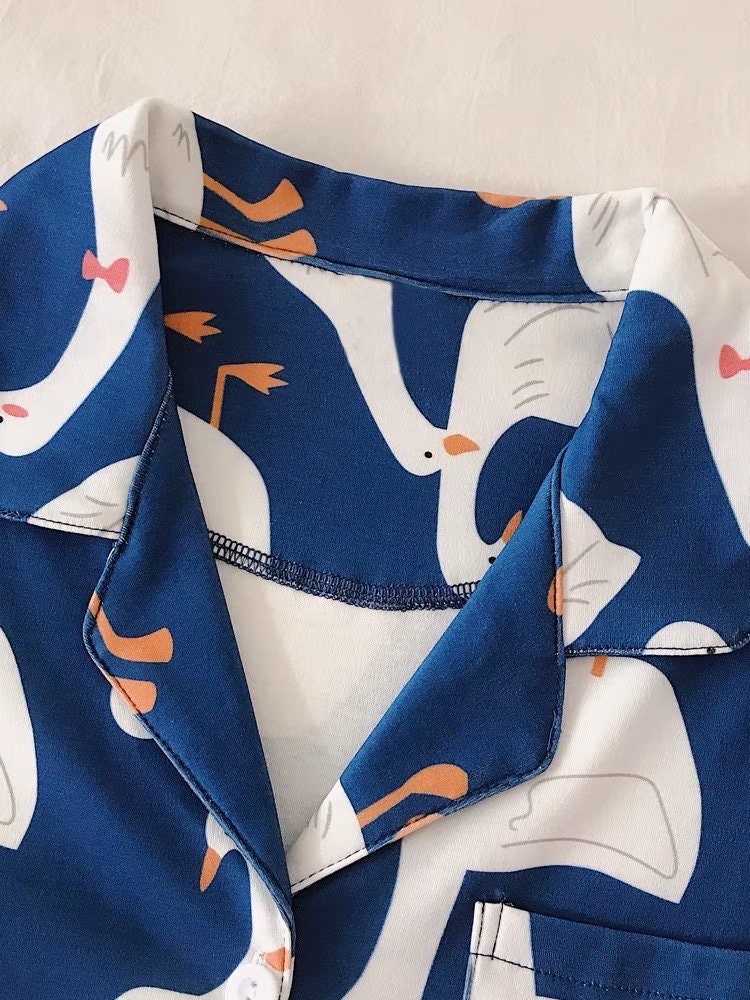 Summer Matching PJS, 100% Cotton Pajamas, Cute Goose Pattern, Valentine ...