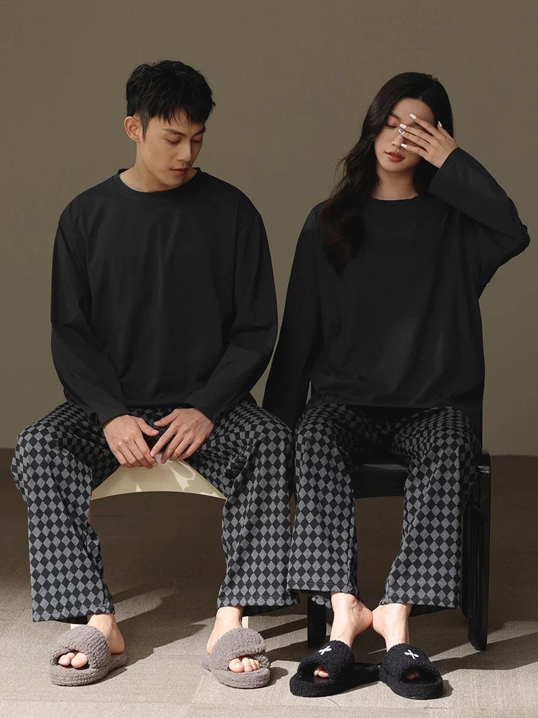 100% Cotton Couple Matching PJS, Customized Couple Pajamas, Honeymoon ...