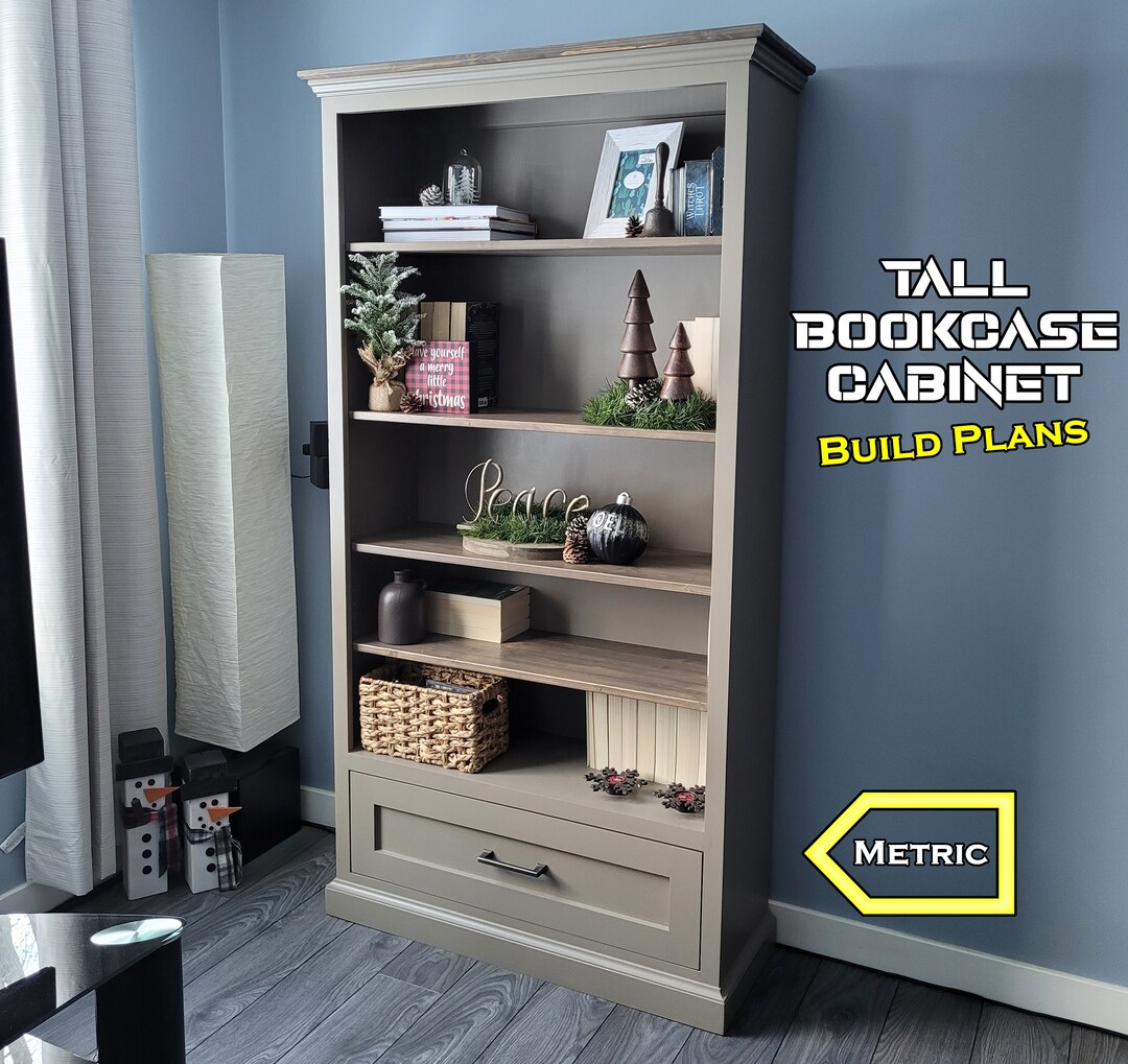 Tall Bookcase Cabinet - Metric - PDF Digital Download - Etsy