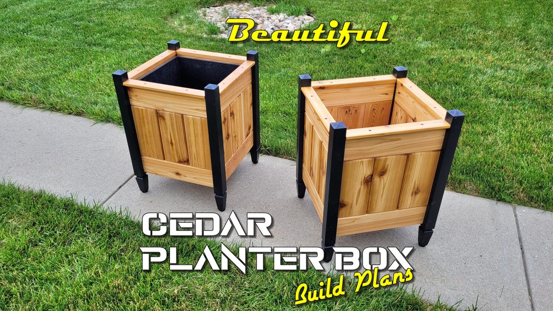 Stylish Cedar Planter Box Plans (PDF Download) - Etsy