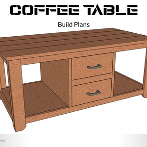Rustic Coffee Table Plans (PDF Download) - Etsy