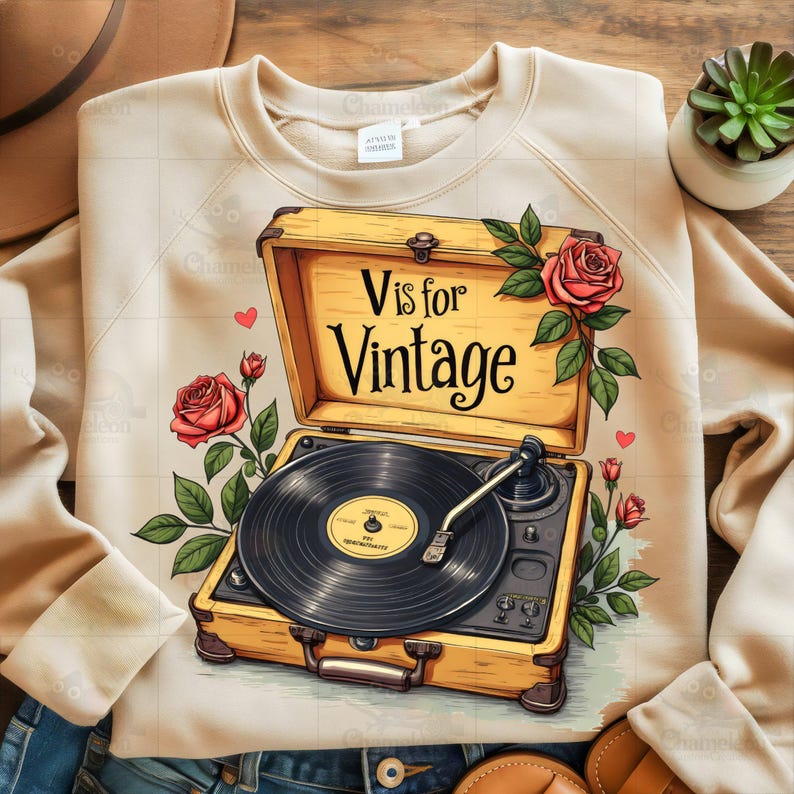 Vintage Vinyl Record Player PNG, Retro Music Lover Art, Turntable ...