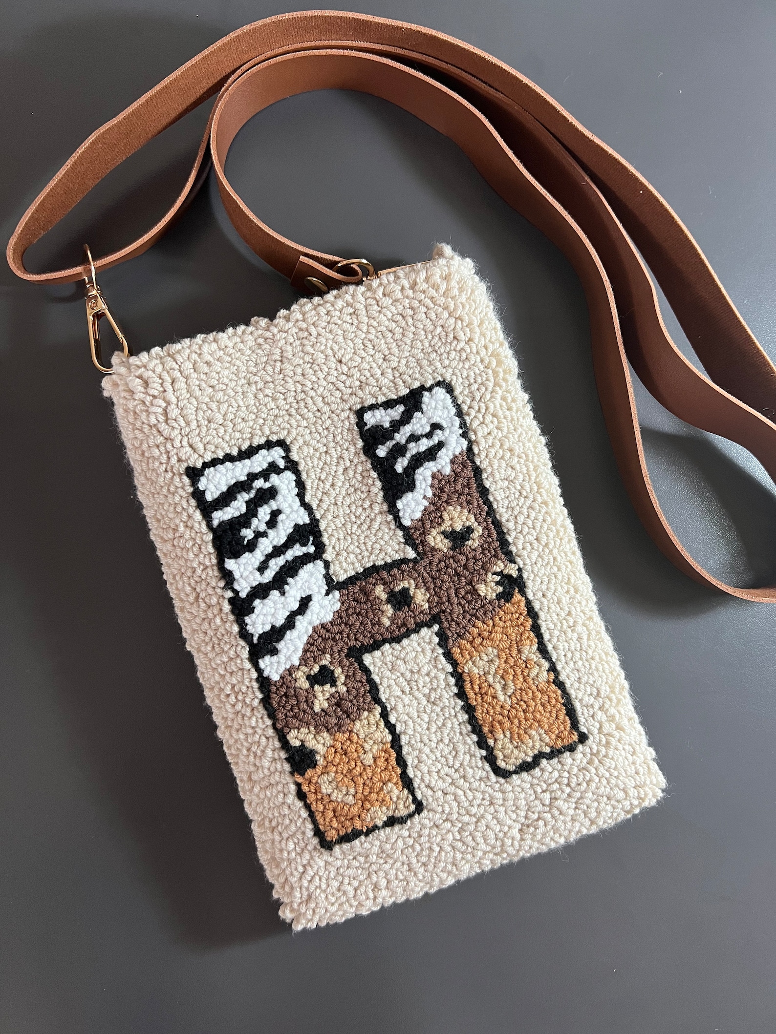 Punch Needle Personalized Bag Punch Needle Embroidered Mini - Etsy