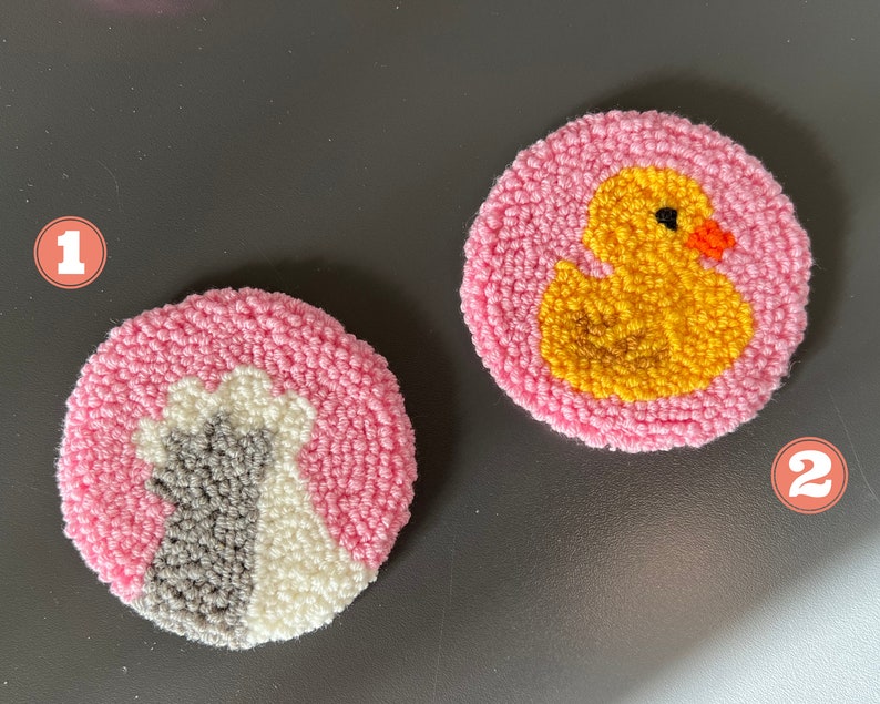 Set of 2 Car Coaster, Punch Needle Car Accessories, New Car Gift ...