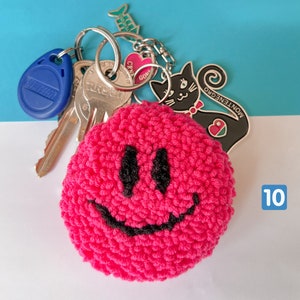 Punch Needle Keychain, Tufted Colorful Keychain, Punch Needle Bag Charm ...