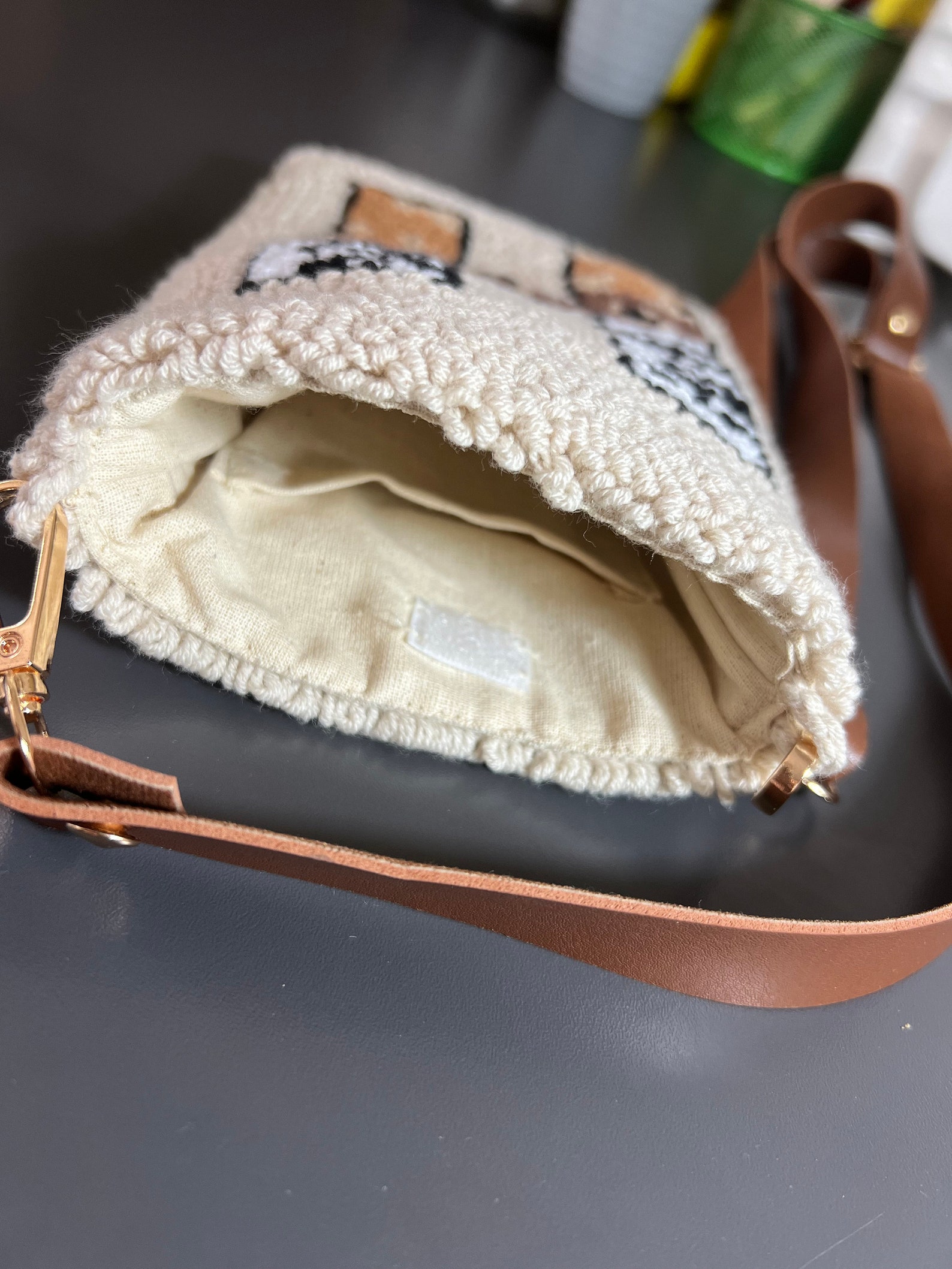 Punch Needle Personalized Bag Punch Needle Embroidered Mini - Etsy