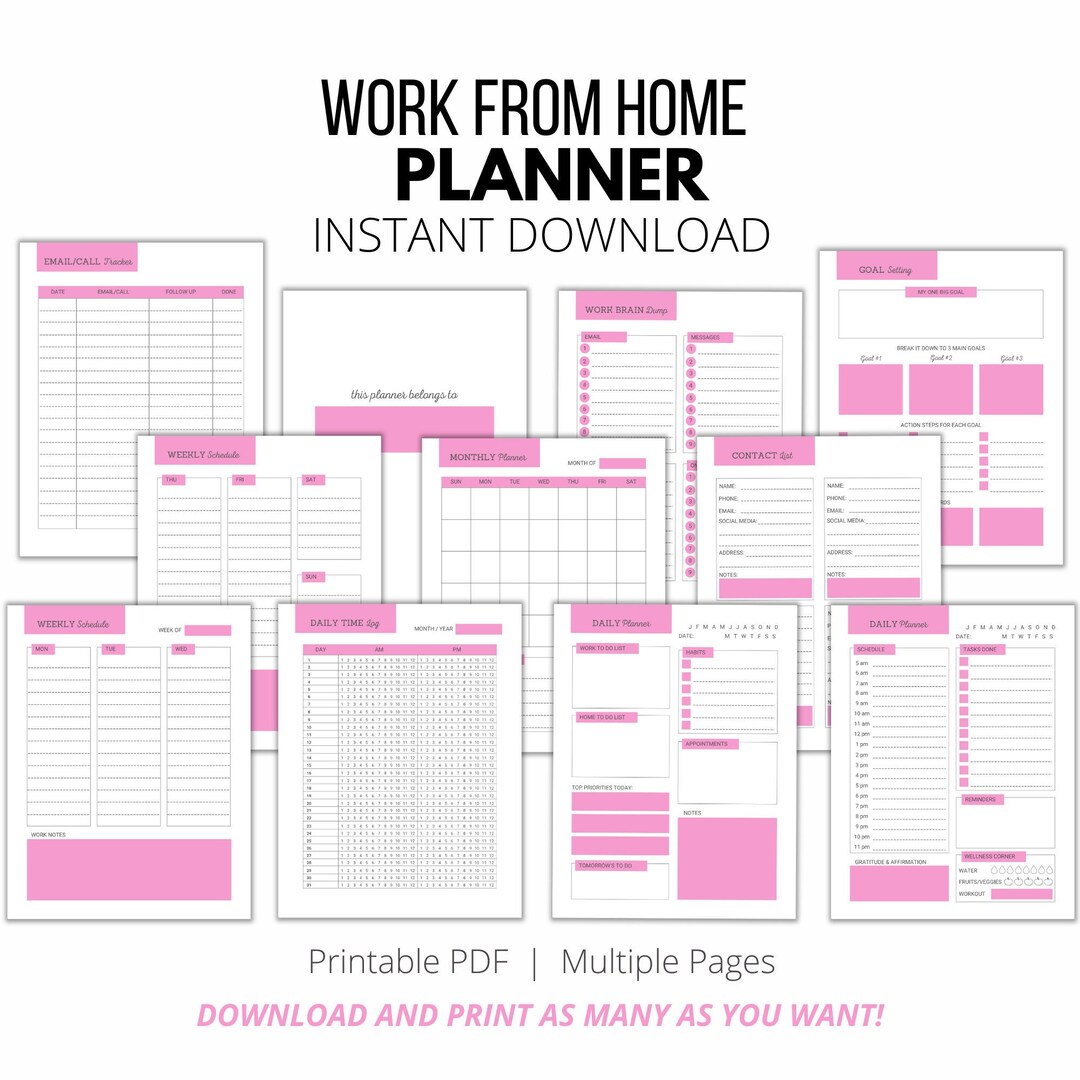 Work From Home Planner - Etsy Canada