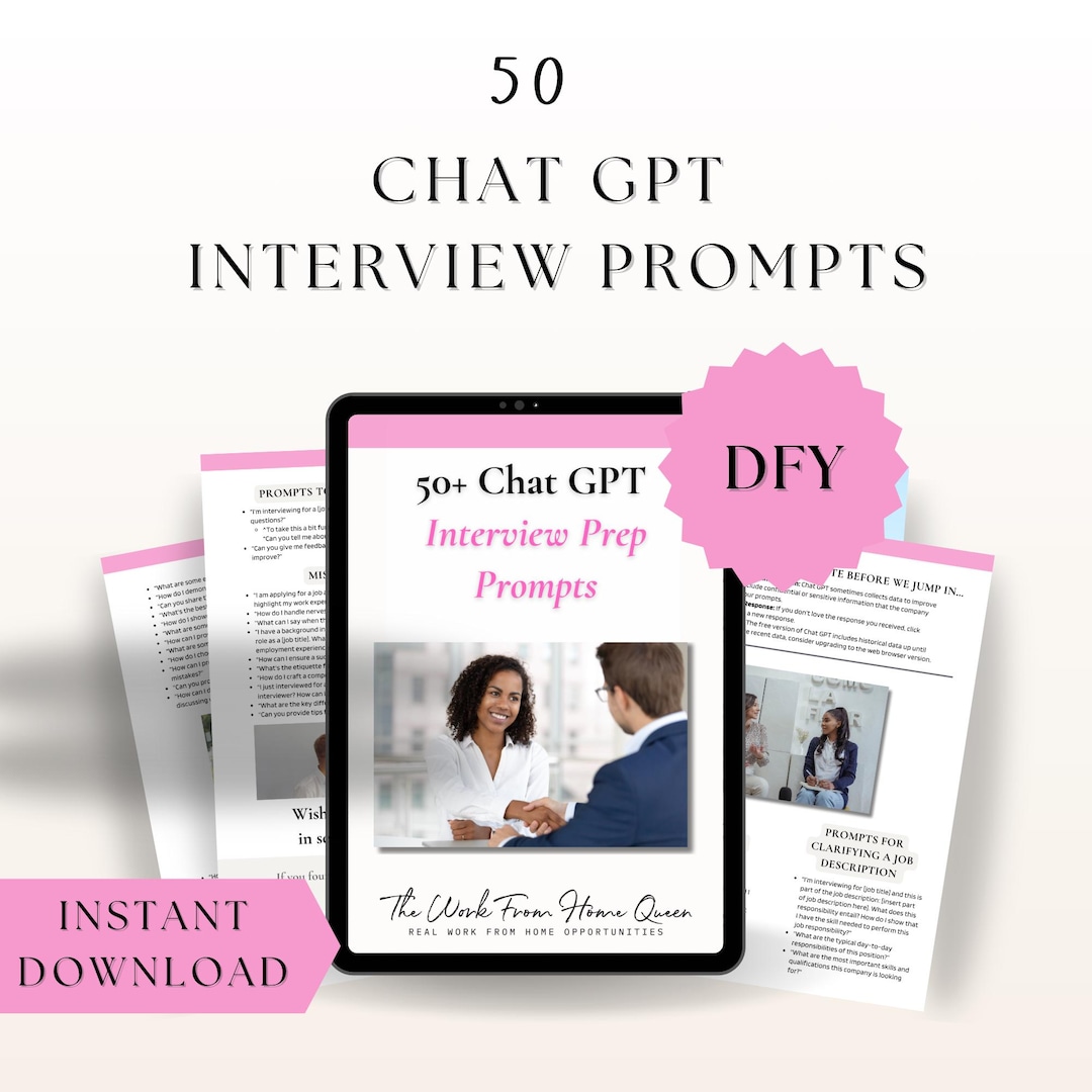 50 Chat GPT Interview Prompts Guide - Etsy