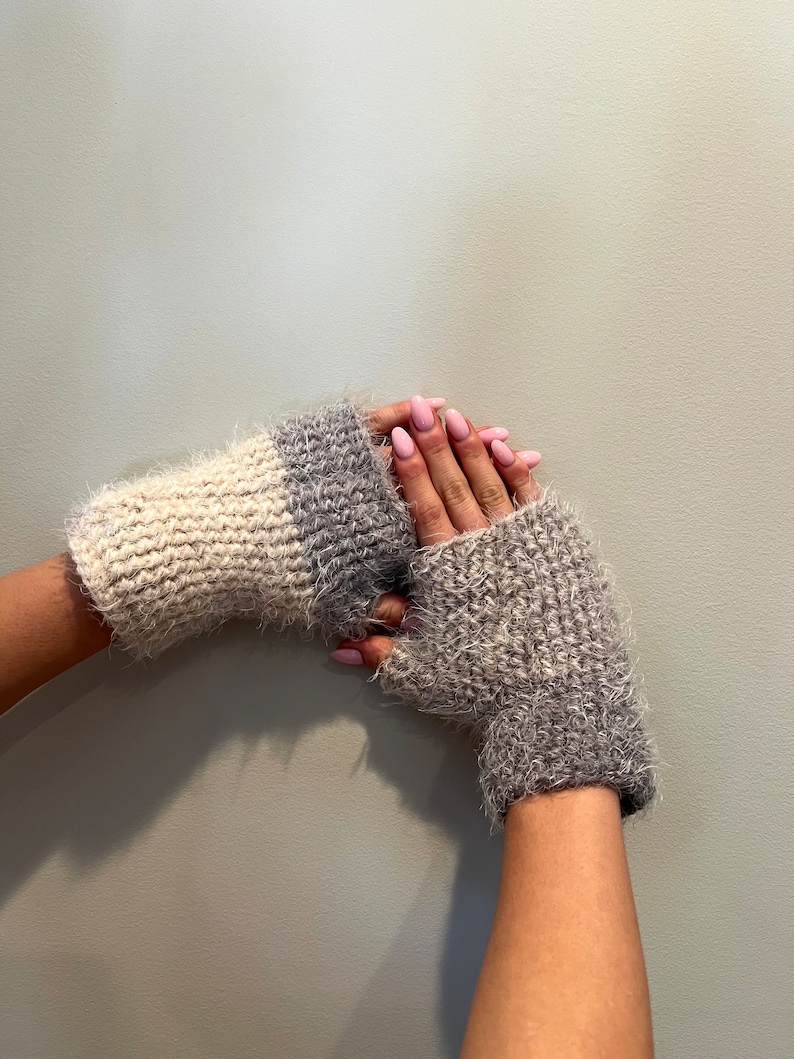 Fluffy Fingerless Gloves - Etsy