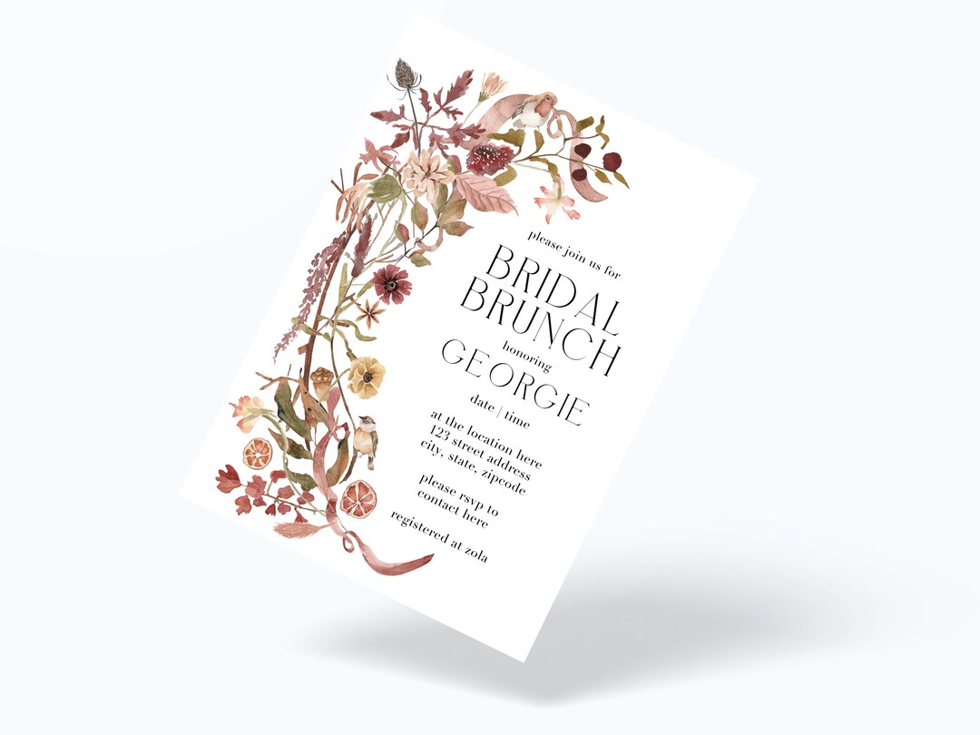 Printable Bridal Luncheon Invitation Template, Canva, Downloadable, 100 ...