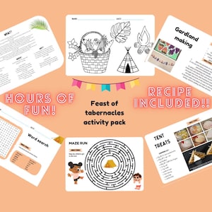 Fun Feast of Tabernacles Activity Pack| Sukkot Learning - Etsy