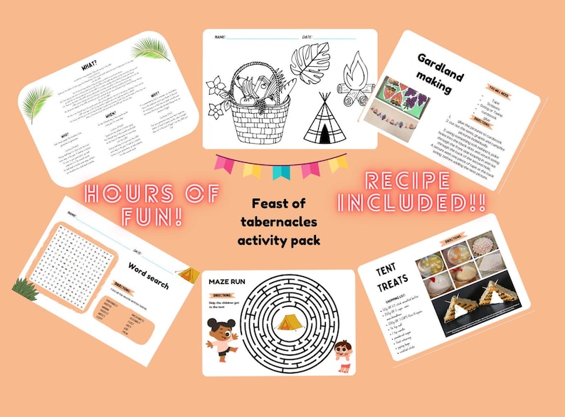 Fun Feast of Tabernacles Activity Pack| Sukkot Learning - Etsy