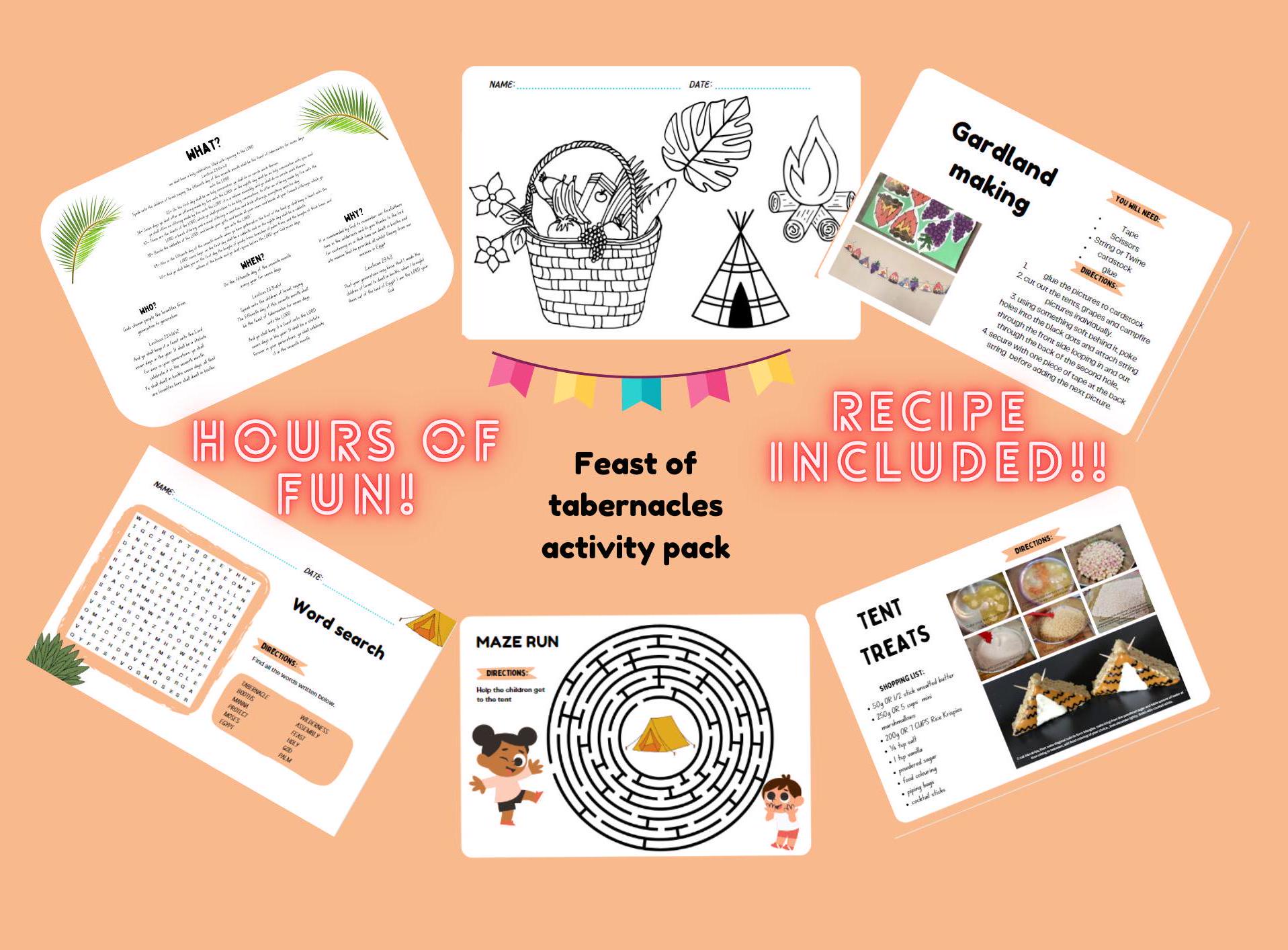 Fun Feast of Tabernacles Activity Pack| Sukkot Learning - Etsy