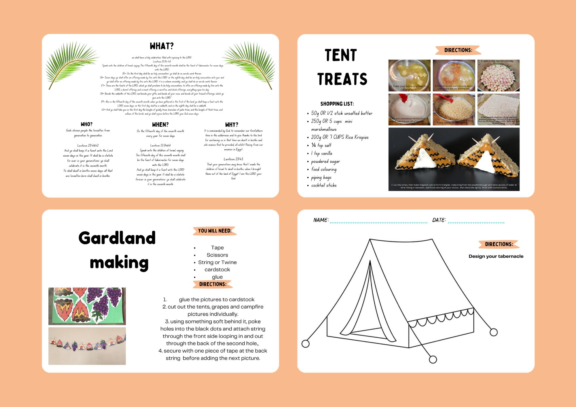 Fun Feast of Tabernacles Activity Pack| Sukkot Learning - Etsy