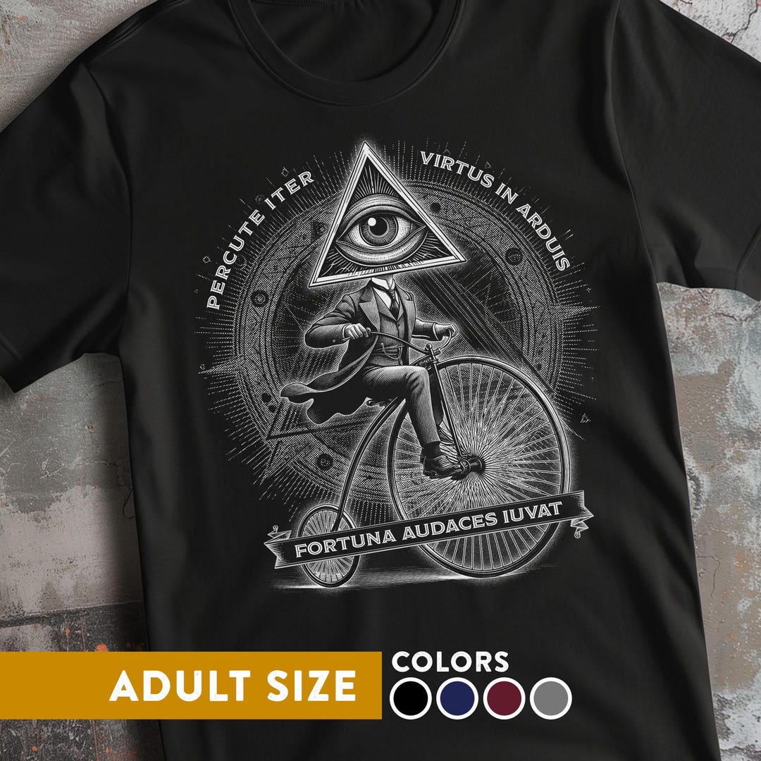 Eye of Providence All Seeing Eye Penny Farthing Bicycle T-shirt ...