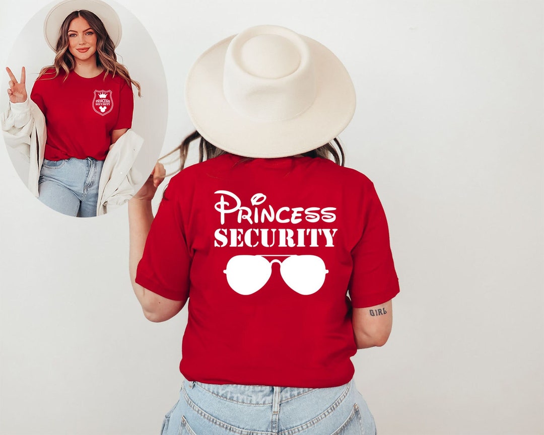 Princess Security Police Badge T-shirt, Princess Security Tee, Back Front Shirt, Disney Princess ...