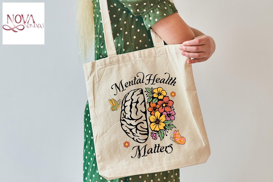 Mental Health Matters Canvas Tote Bag, Self-care Wellness Gift - Etsy