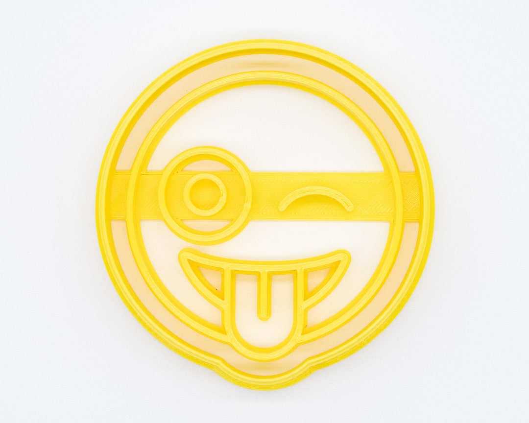 Tongue Smiley Emoji Cookie Cutter With Imprint - Etsy
