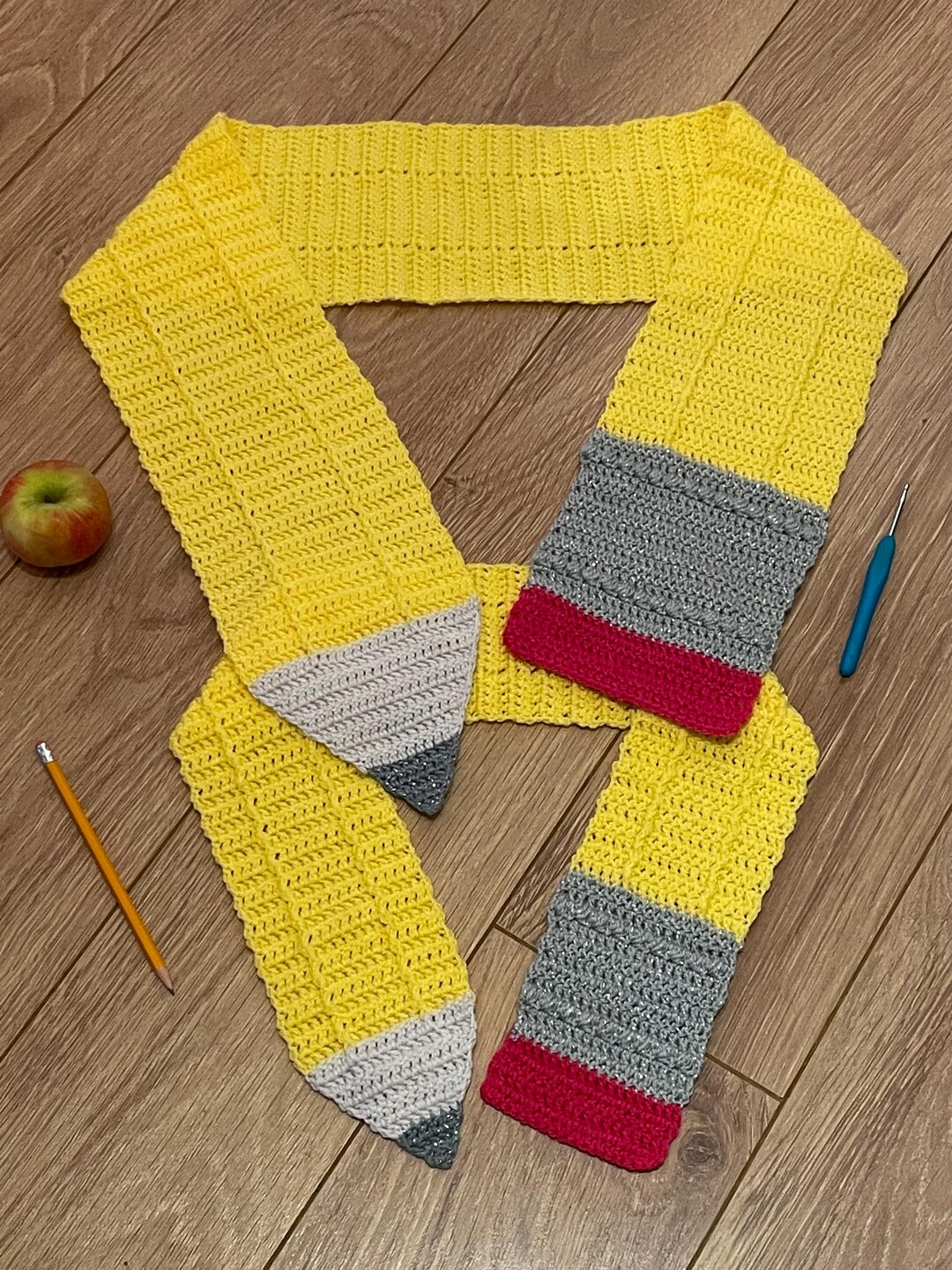 Pencil Scarf Crochet Pattern - Adult and Child Size, Perfect Gift for ...