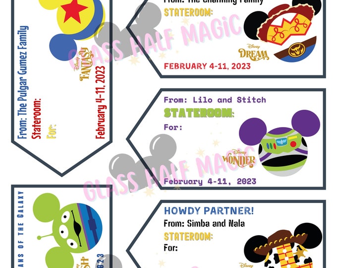 Fish Extender Tags PXAR Mouse Heads Personalized With YOUR Name, Ship ...