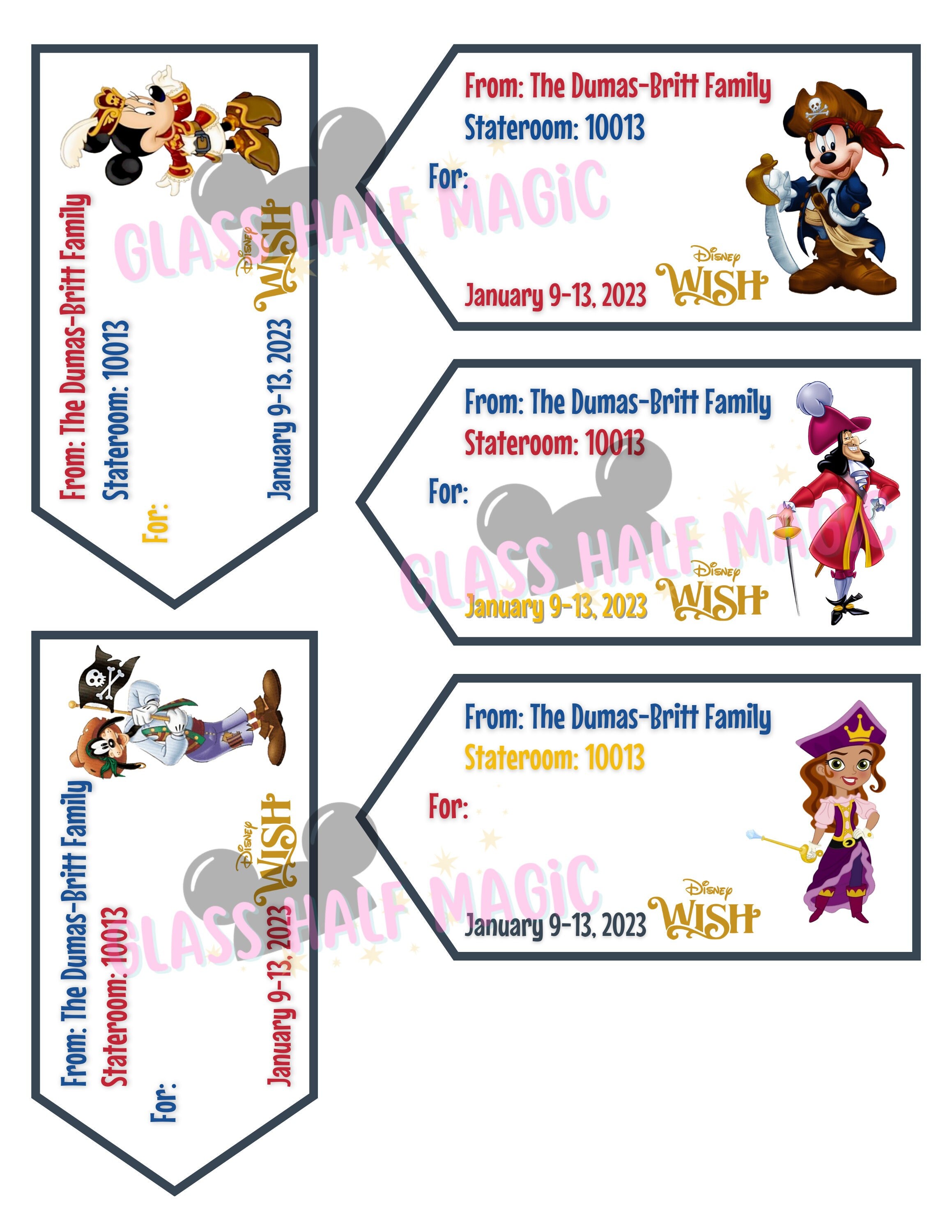 Fish Extender Tags PIRATES AHOY Personalized With YOUR Name, Ship, and ...