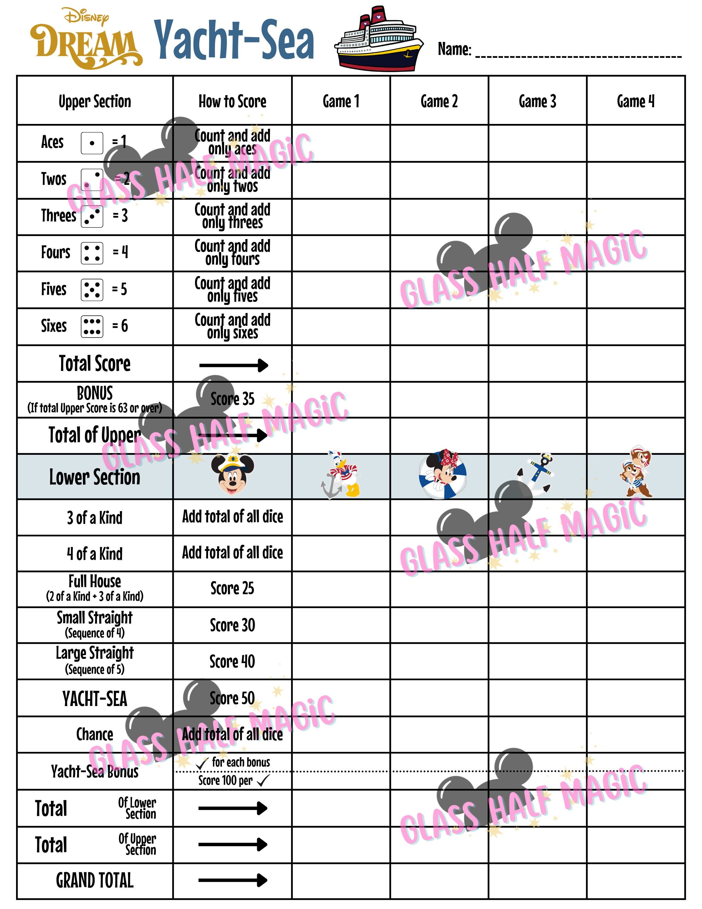 Yacht Sea Scorecard for Fish Extender Gift Dream - Etsy